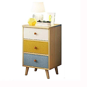 ZHAOLEI Bedside Table Mini Minimalist Bedroom Storage Cabinet, Bedside Table with Three Drawer Design