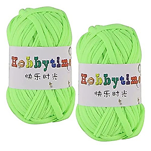 T-Shirt Yarn for Crocheting Beginners Solid Color Knitting Crochet Yarn Super Bulky T-Shirt Yarn for Crocheting Bags Blankets Cushion Stuffed Animals DIY Handmade Projects, 100g x 2 Balls