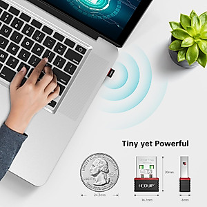 802.11ax Nano USB WiFi 6 Adapter for PC, EDUP 2.4G 300Mbps Wireless Mini USB WiFi-Adapter for Laptop Desktop PC, Travel Size Driver-Free USB WiFi Dongle, Support Windows 11/10/7