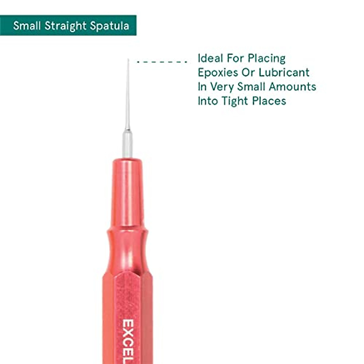 Excelta 260K-ESD Mini Spatula, Straight Aluminum Handle Spatula, Three Star, Stainless Steel, 0.25" Height, 0.25" Wide, 2.5" Length