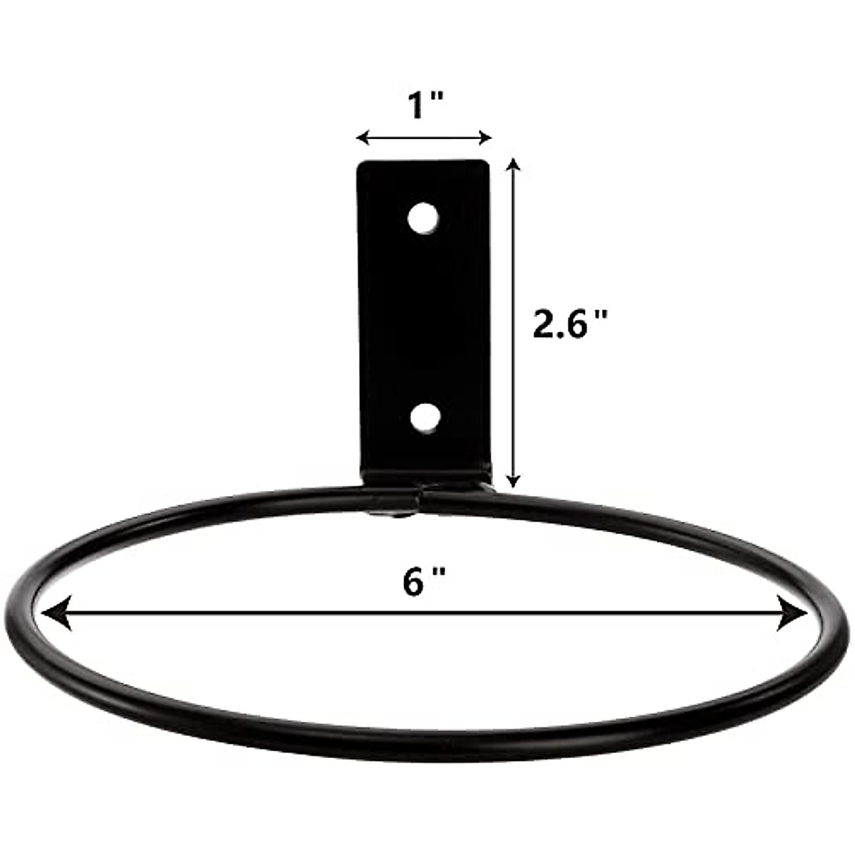 Fasmov 6 Pack 6 inch Flower Pot Holder Ring Wall Mounted Flower Pot Holder Ring Plant Hanger, Wall Bracket for Indoor and Outdoor use, Black