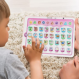 High Definition Pattern Kids Tablet Boys Learning Tablet Pc, Numbers, Math, Early Development Interactive Electronic Toy Baby Toys for Boys and Girls