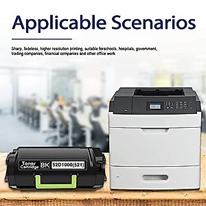 52D1000 521 Toner Cartridge：DRA Compatible Replacement for Lexmark MS710 MS811dtn MS811dn MS810n MS810dn MS710n MS711dn MS810dtn MS710dn MS810de MS811n Printer (2 Pack, Ink Cartridge), Black