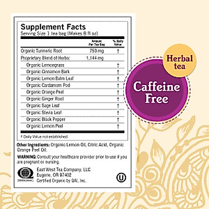 Yogi Tea Sweet Ginger Citrus Turmeric Vitality Tea - 16 Tea Bags per Pack (4 Packs) - Organic Ginger Turmeric Tea - Supports Well-being - Includes Turmeric Root, Ginger Root, Cinnamon Bark & More