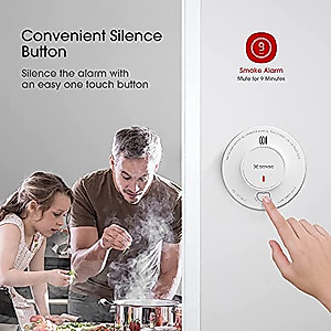 X-Sense Smoke Alarm, 10-Year Battery Fire Alarm Smoke Detector with LED Indicator & Silence Button, SD2J0AX