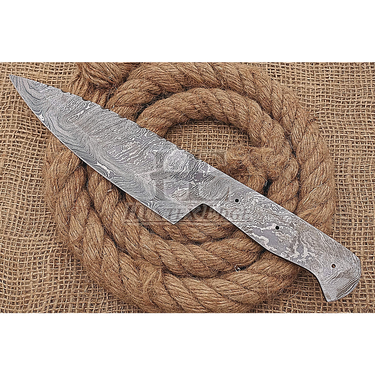 HUNTEX Unique Custom Handmade Hand-Forged Twist Pattern Damascus Steel 12 Inch Long Full Tang Razor Sharp Hunting Kitchen Blank Blade Knife