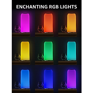 EASEMO LED Touch Lamp, RGB Bedside Table Lamps with Timer Function, Dimmable Warm White Reading Night Light with Memory Function for Nightstand Bedroom