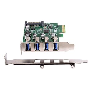 ChenYang 4 Port PCI-E 1X to 4 USB 3.0 HUB PCI Express Expansion Card Adapter with 80/120mm PCI-E Slot Bracket