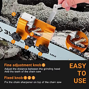 AMESEDAK Chainsaw Sharpener Kit, Chainsaw Chain Sharpening Jig,Suitable for All Kinds of Chain Saws and Electric Saws, for Lumberjack,Garden Worker