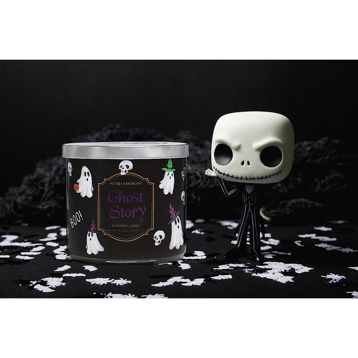 Halloween Gnome Candle Pumpkin Scented Candle for Halloween 3 Wicks Large Candle, 14 oz