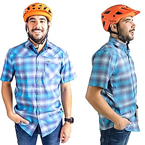 Club Ride Apparel New West Cycling Shirt - Men's Short Sleeve Cycling Jersey - Blue Flame - Medium