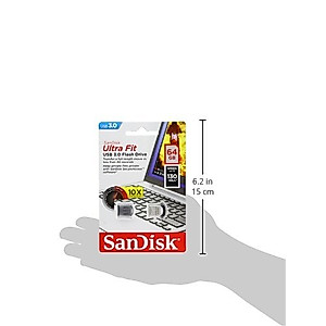 SanDisk Ultra Fit CZ43 64GB USB 3.0 Low-Profile Flash Drive Up To 150MB/s Read- SDCZ43-064G-G46 [Older Version]