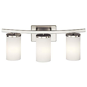 Kichler Crosby 23" 3 Light Vanity Light Satin Etched Cased Opal Brushed Nickel ,White
