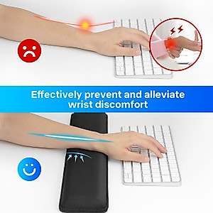 Keyboard Wrist Rest + Mouse Pad + Mouse Wrist Rest Support Set, Memory Foam, Easy Typing Pain Relief, 3Pcs Keyboard Mouse Pad Set for Computer, Laptop, Home & Office (SKK-330)