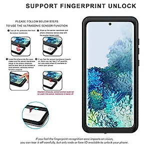 Lanhiem for Samsung Galaxy S20 Case, IP68 Waterproof Dustproof Shockproof Case with Built-in Screen Protector, Heavy Duty Full Body Protective Cover for Galaxy S20 5G, Black/Clear