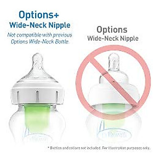 Dr. Brown's Natural Flow Options + Wide-Neck Bottle, Pink Print, 4 Pack, 5 Ounce