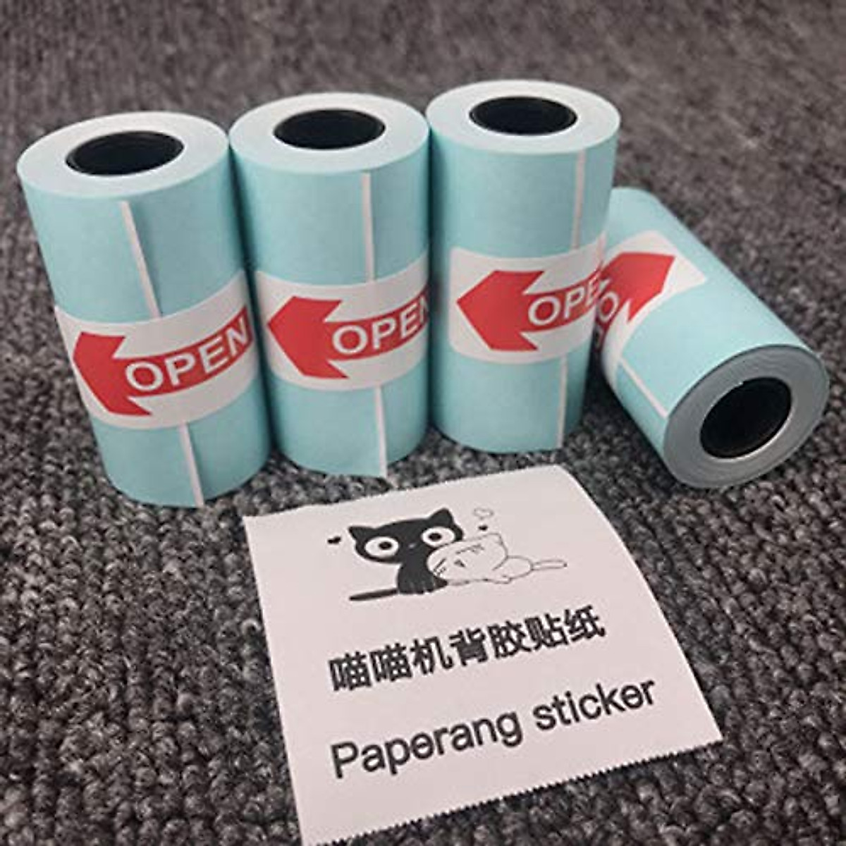 Paperang GZlanu 6 Rolls Thermal Sticker Paper Roll Clear Printing for PeriPage A6 Pocket Thermal Printer for PAPERANG P1/P2 Mini Photo Printer (PPSP3R+PPLB3R+1R),57x30mm