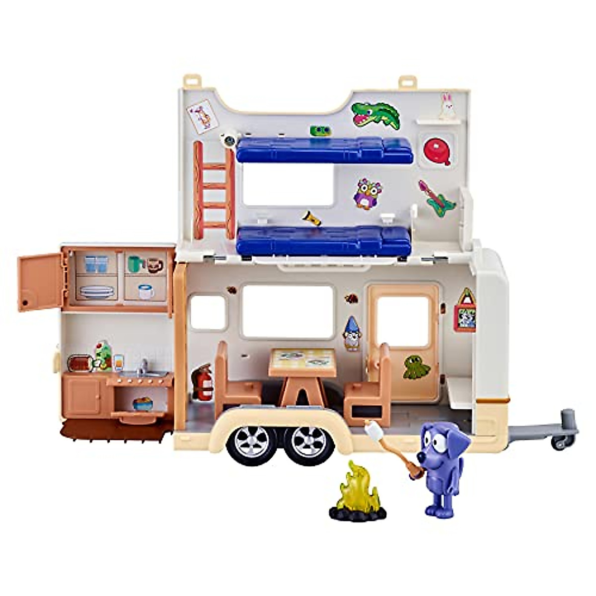 Bluey Caravan Adventure Playset, with 2.5" Jean Luc Figure