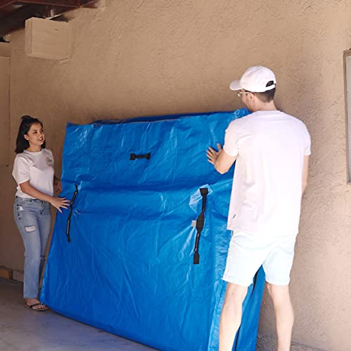 Mattress Bag for Moving and Storage with 11 Handles, King Size, Reusable Extra Thick Mattress Protector with Zipper Closure, Heavy Duty Waterproof Transport Cover