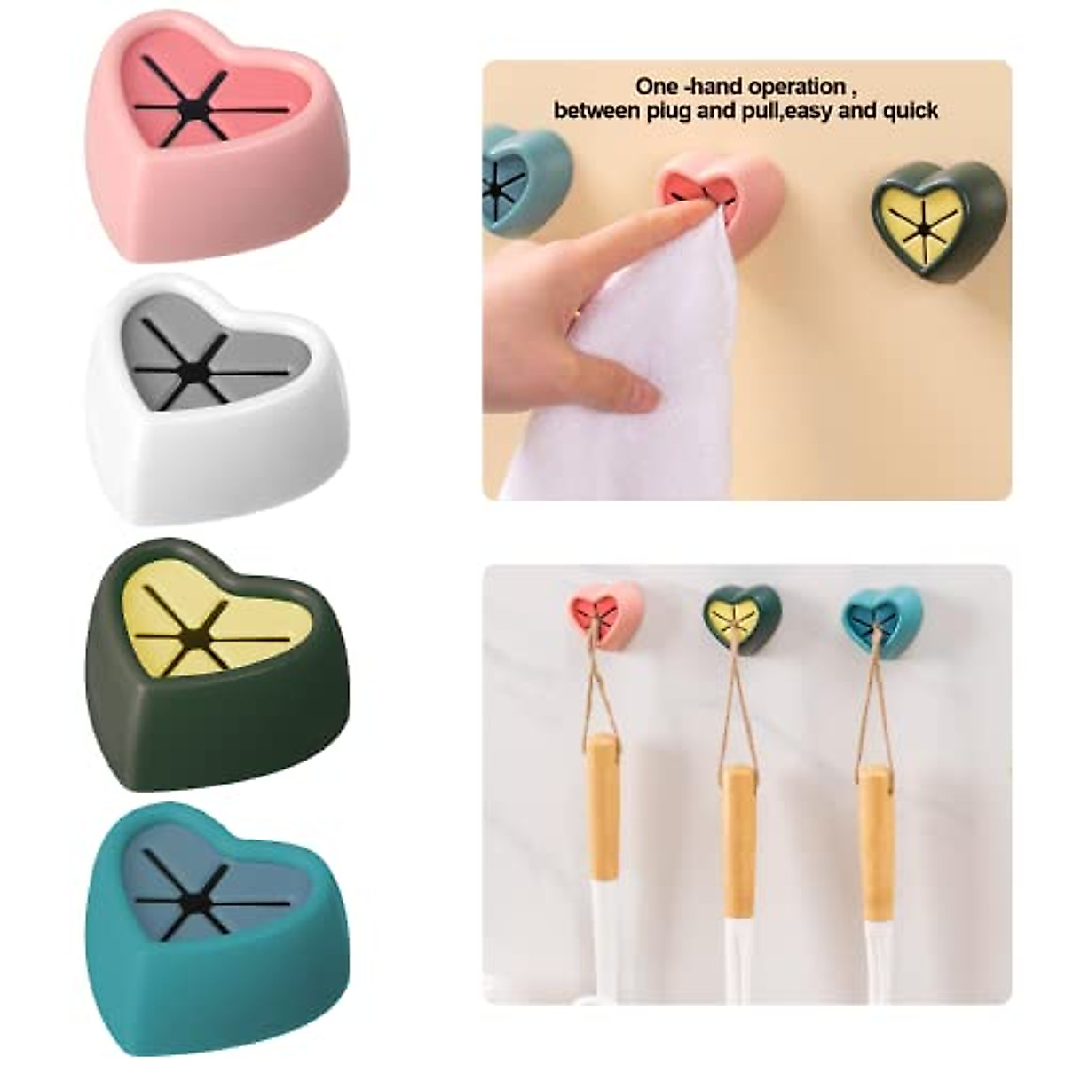 MingQiEven 4 Pcs Towel Hook Holder Grabber, Camper Accessories for Travel Trailers, Drill Free Self Adhesive Push Hooks Firmly Hook for Kitchen RV Camper