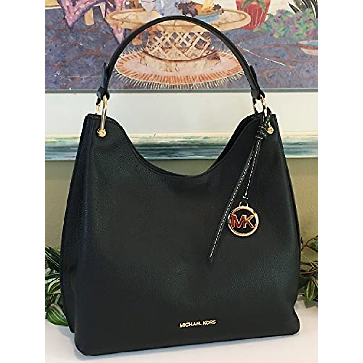 Michael Kors Women's Joan Large Slouchy Shoulder Bag Style 35S1GV9L3L (Black)