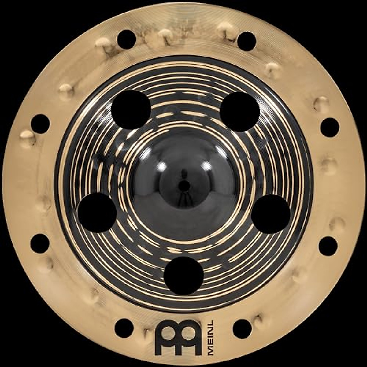 Meinl Cymbals Classics Custom Dual 16" Trash China Cymbal with Holes, Dark and Brilliant Finish — Made in Germany — for Rock, Metal and Fusion, 2-Year Warranty, (CC16DUTRCH)
