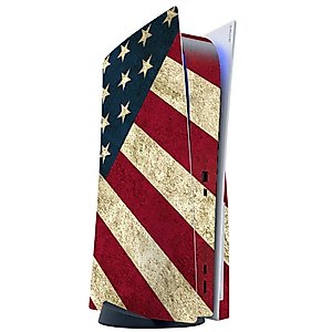 ITS A Skin Skins Compatible with Sony Playstation 5 Console Disc Edition - Protective Decal Overlay Stickers wrap Cover - Merica Flag Pattern