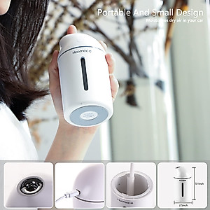 Travel Humidifiers for Hotel, 250ml Mini Humidifier for Plants, USB Personal Small Desktop Humidifier for Baby Bedroom Home Office Car with 7 Colors LED Light, 2 Mist Modes, Super Quiet, White