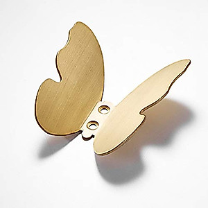 Pearlead 2Pcs Creative Wall Mounted Butterfly Brass Coat Hooks Hanging Hooks Clothes Hanger Hooks for Bedroom, Bathroom, Office, Closet, Wardrobe and Cupboard Decoration