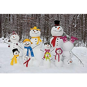 DORCEV 5x3ft Snowman Photography Backdrop for Christmas Party Background Winter Cold Snow Tree Forest Snowman Family Xmas Party Banner Wallpaper Kids Adult Christmas Photo Studio Props