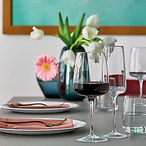 Bormioli Rocco Planeo Set Of 4, Stemless Wine Glasses, And DOF Drinking Glass, 12.25 Oz, Clear Crystal Star Glass, Dishwasher Safe, Made In Italy.