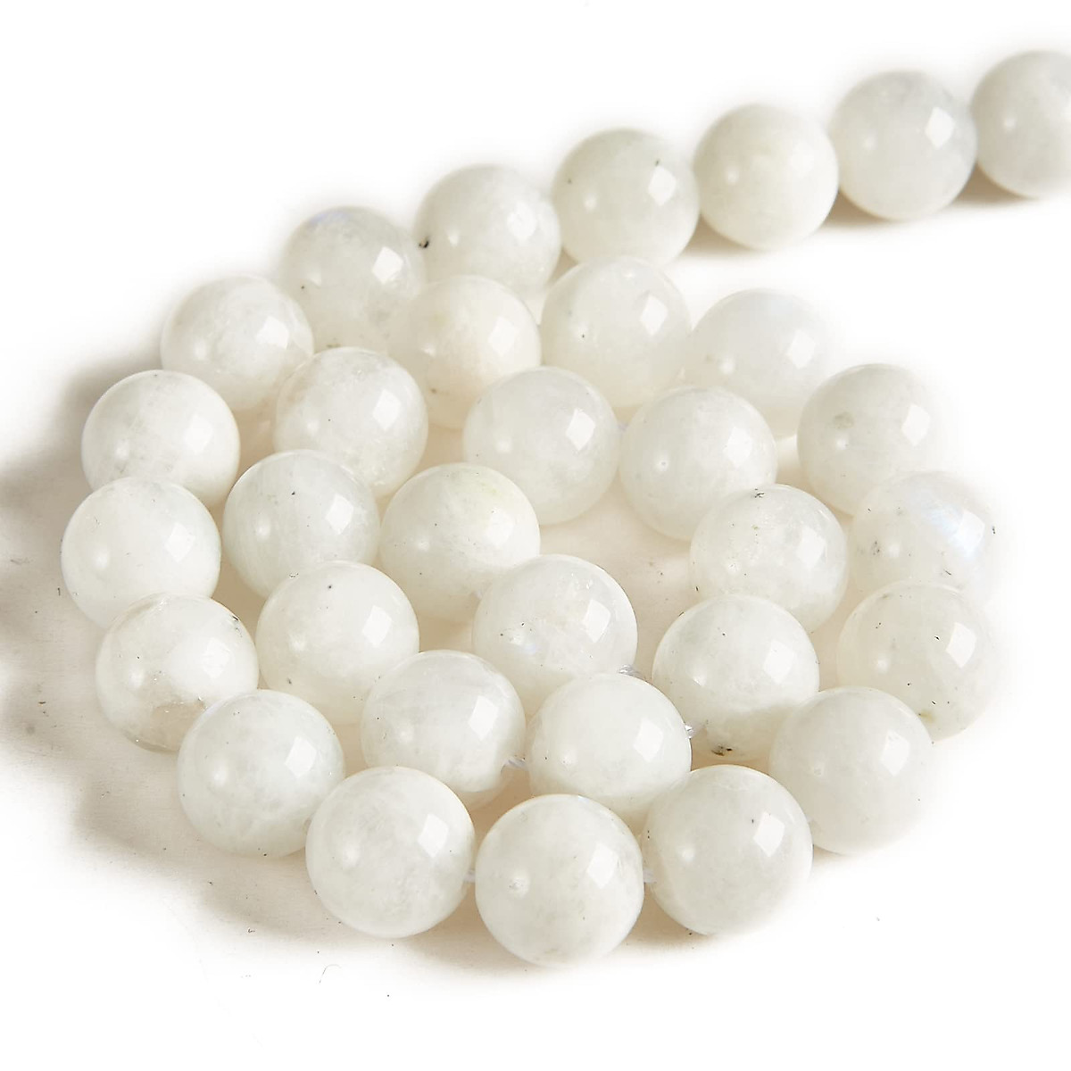 60pcs 6mm Moonstone Beads Natural Gemstone Beads Round Loose Beads for Jewelry Making