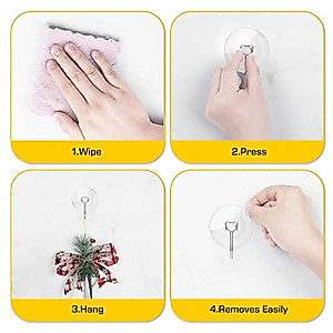 HangerSpace Suction Cup Hooks, Upgrade 1.77 Inches Clear PVC Window Suction Cups with Metal Hooks Removable Small Suction Cups for Glass Kitchen Bathroom Shower Wall Door - 12 Packs
