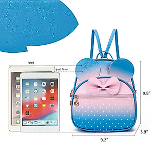 KL928 Girls Mini Backpack Bowknot Polka Dot Cute Daypacks Convertible Shoulder Bag Purse for Women