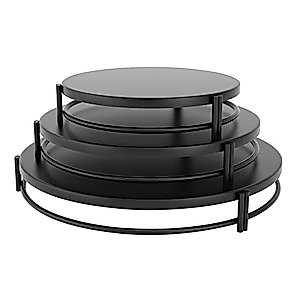 Vivevol Set of 3 Cake Stands, Cake Plate, Dessert Stand, Cupcake Stand for Parties, Home Decorating Stand Dessert Display(8” 10” 12”) (Black)
