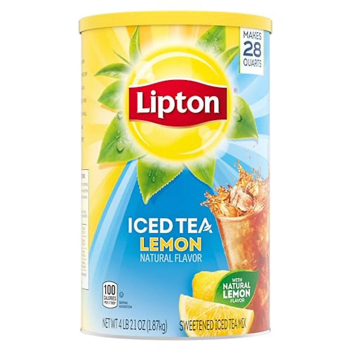 Lipton Iced Tea Mix, Lemon, Makes 28 Quarts (Pack of 2)