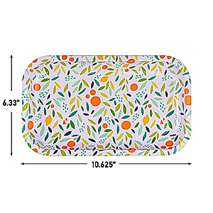 Puff Plate Decorative Metal Serving Tray - Cute Room Decor for Desk, Bathtub, Jewelry, Candle, Food or Coffee Table (Simple Citrus)