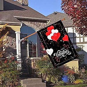 Flagmax Valentine Flag, Double Sided Valentine's Day Flag Red Love Valentine Garden Flag 28 x 40 Inch Valentine House Flags for Valentine's Day Decoration