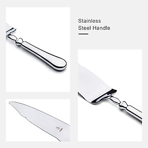 OTW PAVILION 2 Piece Wedding Cake Knife and Server Set,18/10 Stainless Steel Cake cutting Set Pie Server Cake Cutter Knife for Birthday,Anniversary,Holiday,Baby Shower,Party