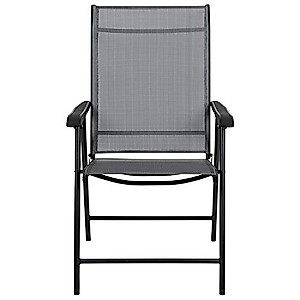 Flash Furniture Black Outdoor Folding Patio Sling Chair (2 Pack)