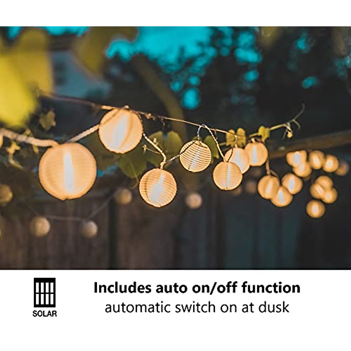 CozyHome Outdoor Lights for Patio | Solar Outdoor Lights 20 LEDs | Solar Lights Outdoor Garden | Solar String Light Lantern | Outdoor Solar String Lights | Solar String Lights Outdoor Garden