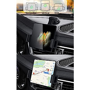 DEMCERT Support Portrait Unfold Charging for Z Fold 3 Car Mount, Wireless Car Charger Compatible for Samsung Galaxy Z Fold 3 Z Fold 4 Auto Clamping Fast Charging Holder with Cooling Fan