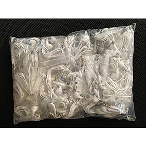 LowCostEarbuds Pack of 50 White/Gray 3.5mm in Ear Earbuds/Headphones/Earphones