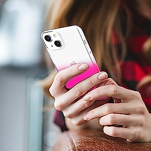 JJGoo Compatible with iPhone 13 Mini Case, Soft Transparent Shockproof Protective Slim Thin Bumper Phone Cover for iPhone 13 Mini - 5.4 inch, Gradient Pink