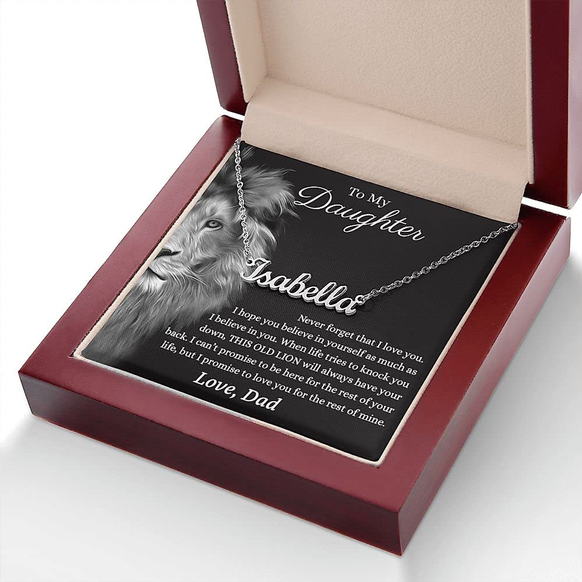 Daughter Gifts from Dad, Birthday Gifts For Daughter, Father Daughter Gifts From Mom, To My Badass Daughter Necklace Gift From Dad, Wedding Graduation Gifts for Daughter - D17-L