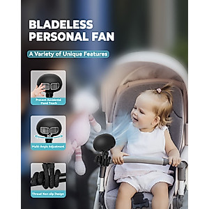 Kaylocheer USB Rechargeable Baby Stroller Fan with Strong Wind, 360-degree Rotation, Quiet Operation, Octopus Design, 3 Wind Speeds, Portable for Travel