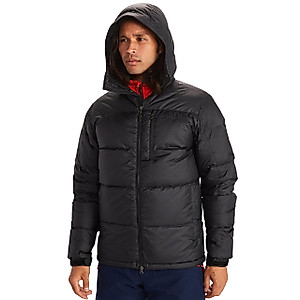 MARMOT Men’s Guides Hoody Jacket | Down-Insulated, Water-Resistant, Lightweight, Jet Black, Large