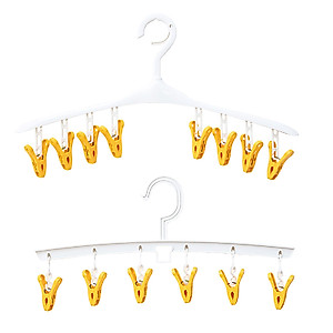 Kcjhagbd Windproof and Antiskid Rotatable Clothes Rack Underwear Hat Socks Drying Rack with Small Clip Space-Saving Clothes Rack Single-row Clothes Rack