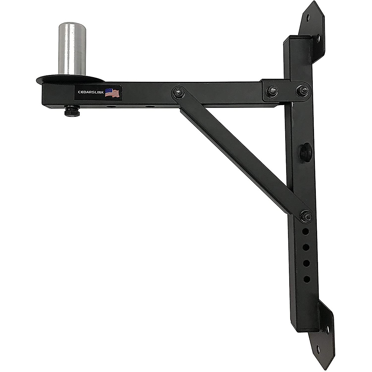 Cedarslink PA Speaker Wall Mount Brackets - 2 Pro-Audio Stands Post Holder DJ Stage Aluminum Peg Mount! Over 200 LB. Capacity!