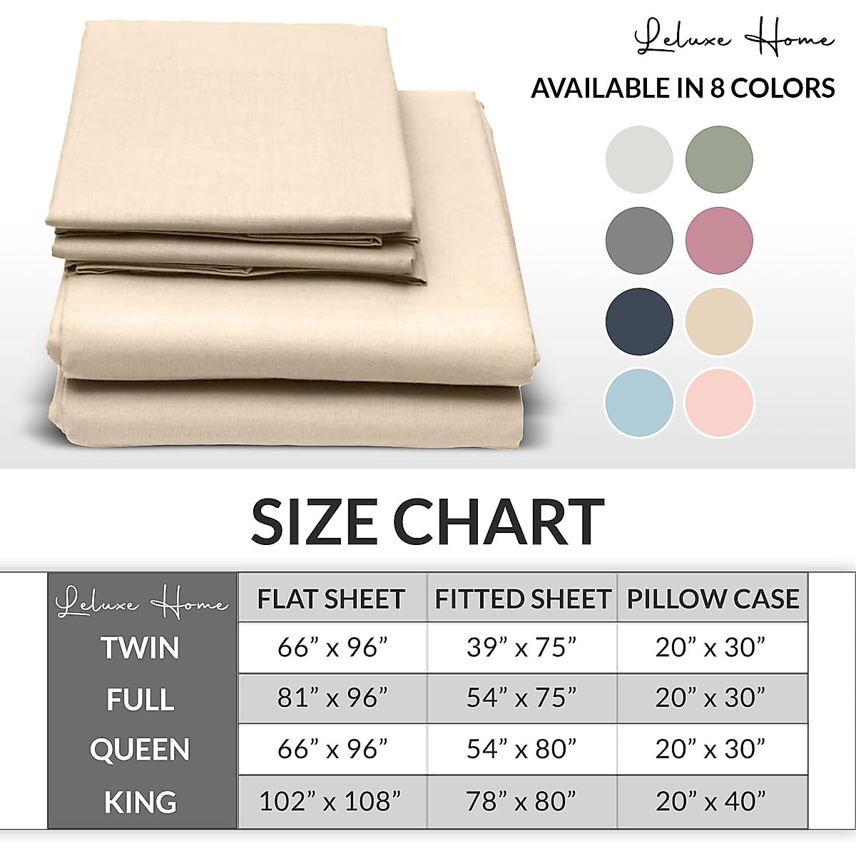 Leluxe Home Full Size Sheets Set of 4-100% Microfiber Full Size Bed Sheets with Extra Soft and Wrinkle Free - Set of 4 Sheets for Full Size Bed with Deep Pockets - Sage